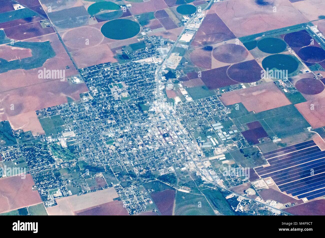 aerial view of farm land crop fields in usa Stock Photo - Alamy