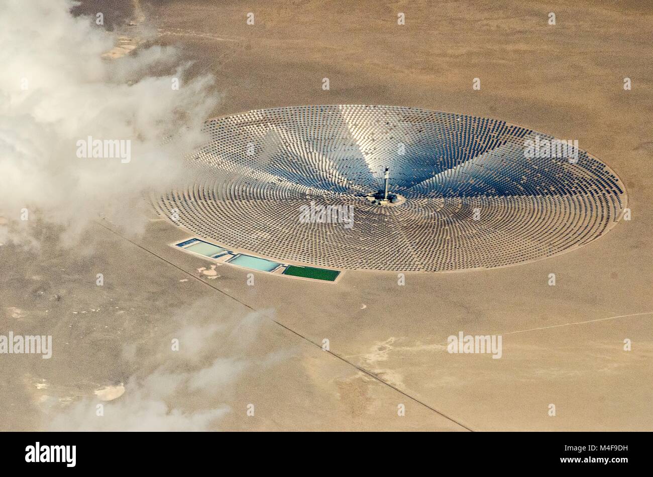 aerial view of solar energy power plant in desert Stock Photo - Alamy