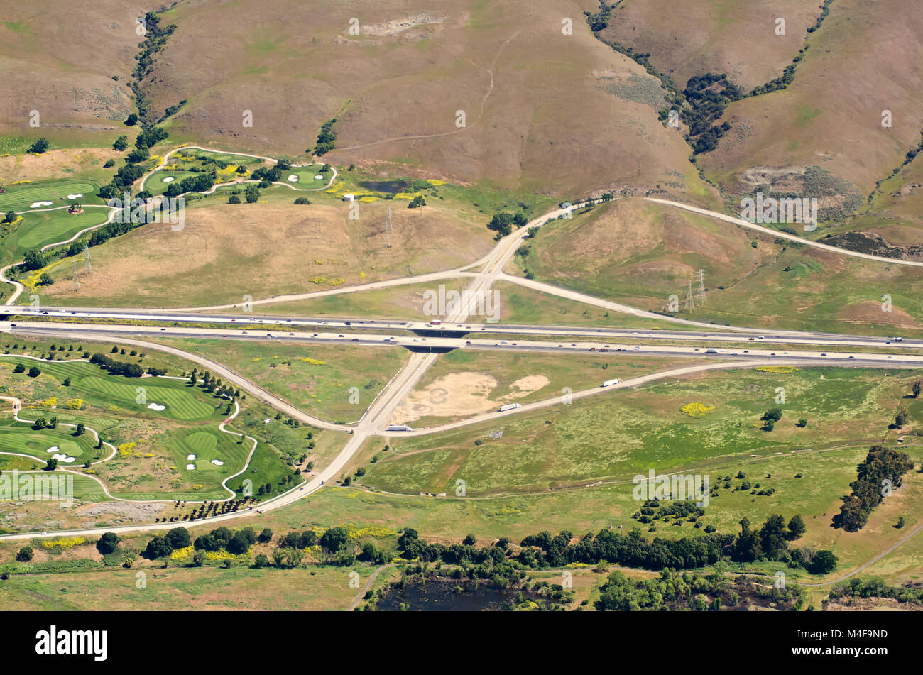 flying over california hills and valleys Stock Photo - Alamy