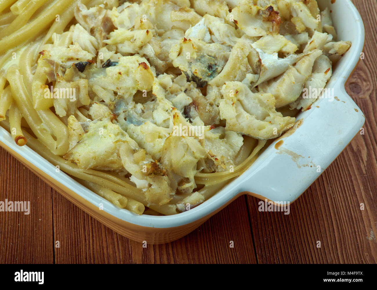 Cod Fish and macaroni Casserole Stock Photo - Alamy
