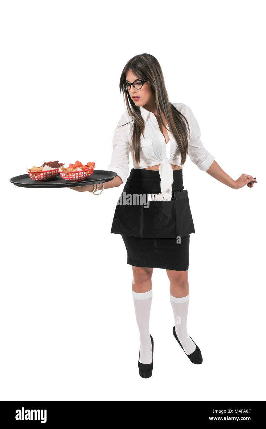 Waitress staff service cafe cafeteria Cut Out Stock Images & Pictures ...