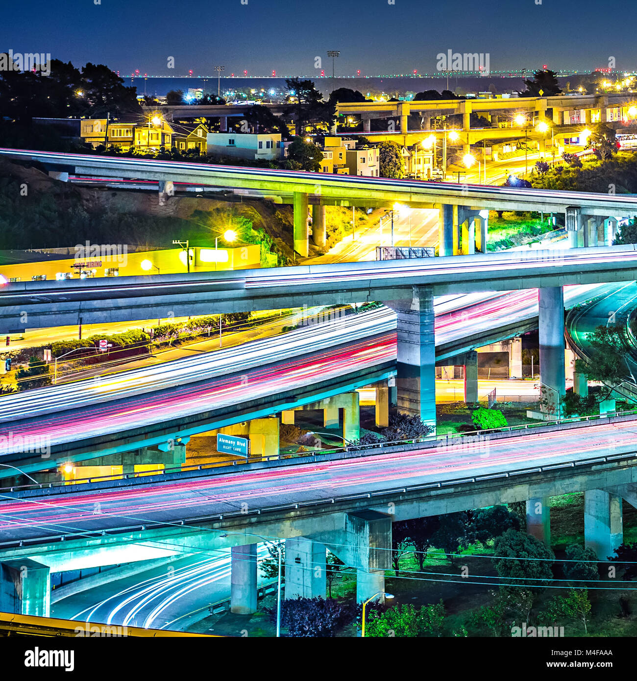san francisco california 101 and 280 highway interchange Stock Photo ...