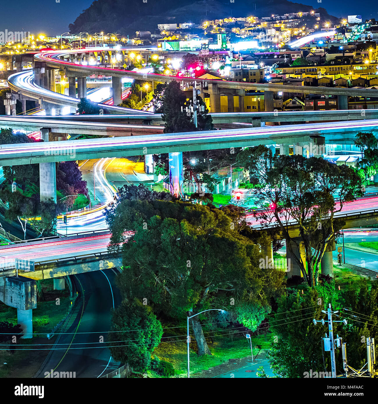 san francisco california 101 and 280 highway interchange Stock Photo ...