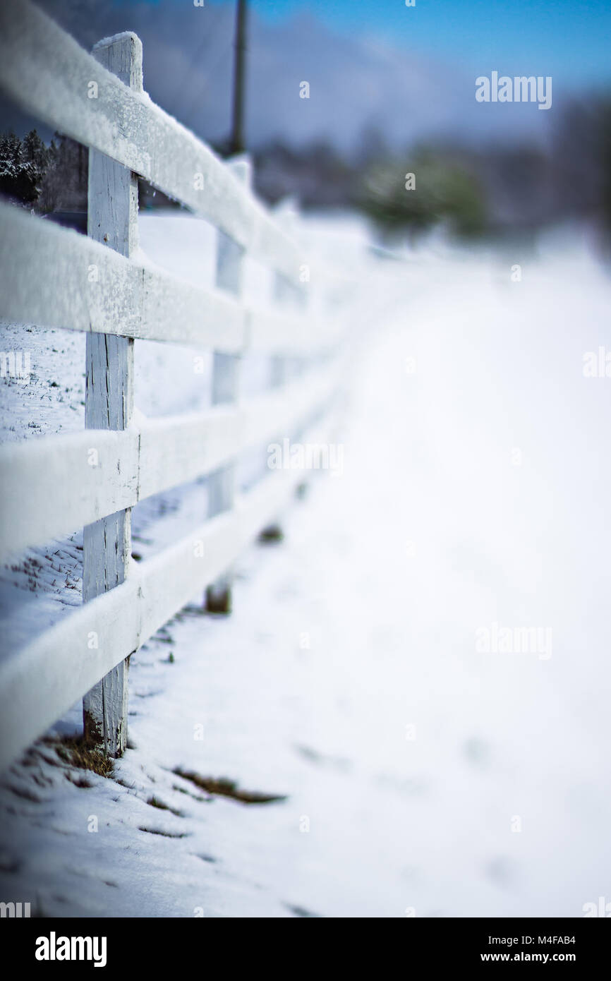 abstract winter scene on a country farm Stock Photo - Alamy