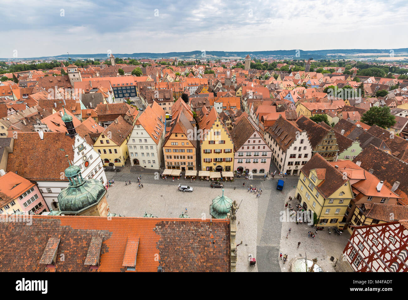 Aerial view of Rothenburg ob der Tauber Stock Photo - Alamy