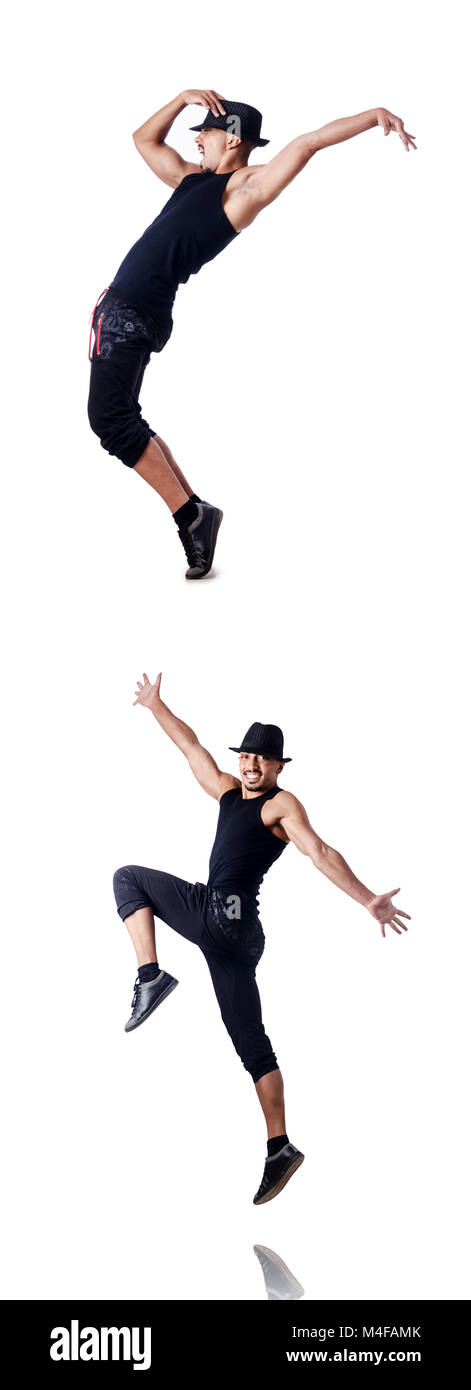 Muscular dancer isolated on white Stock Photo - Alamy