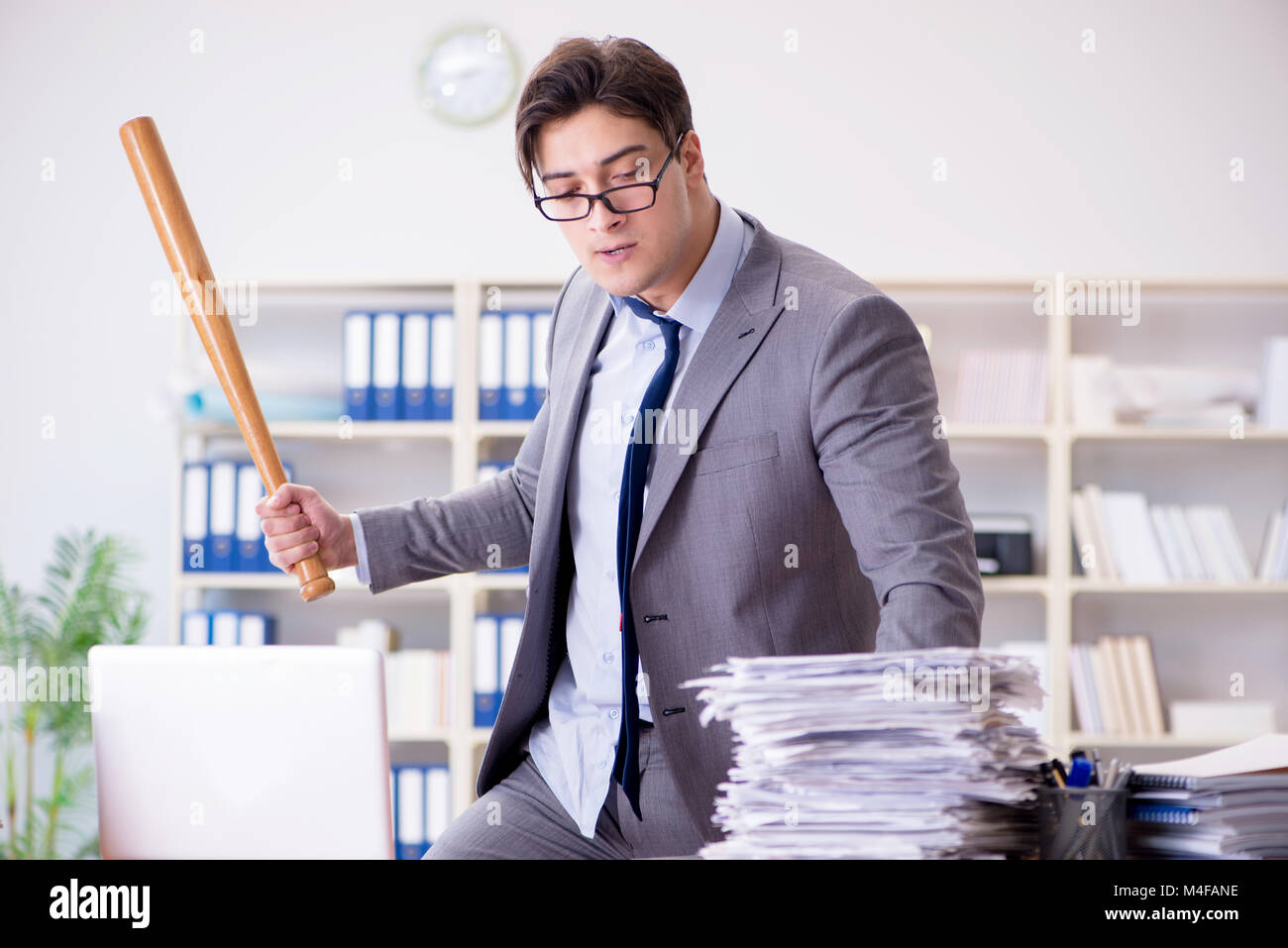 Angry aggressive businessman in the office Stock Photo - Alamy