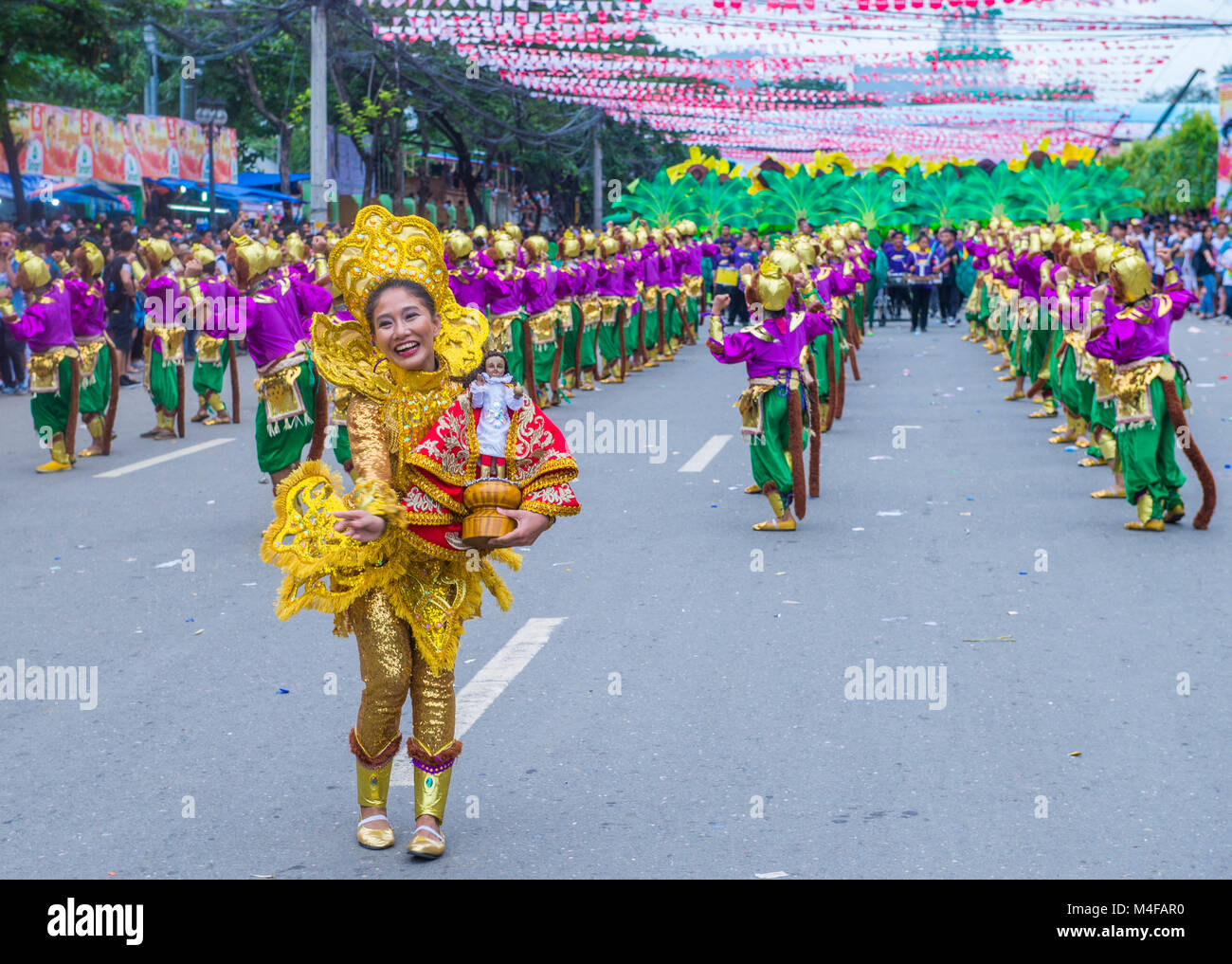 Participants in the Sinulog festival in Cebu city Philippines Stock ...