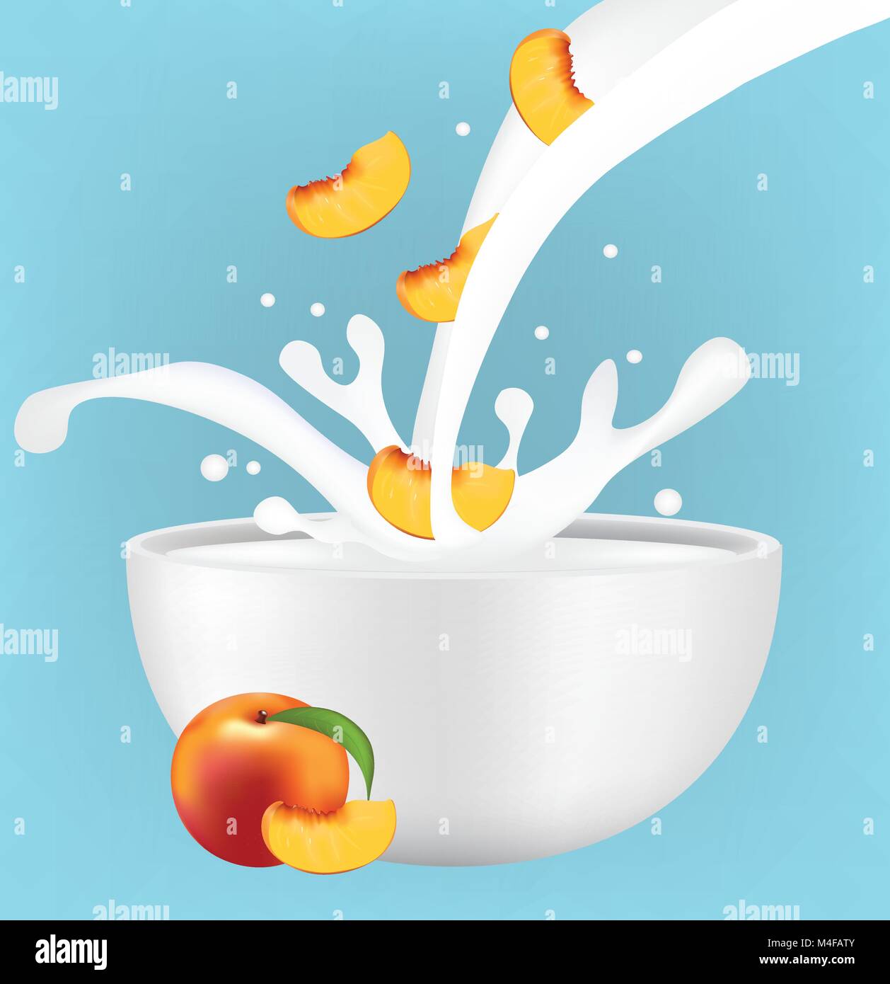 Peach slice illustration Stock Vector Images - Alamy