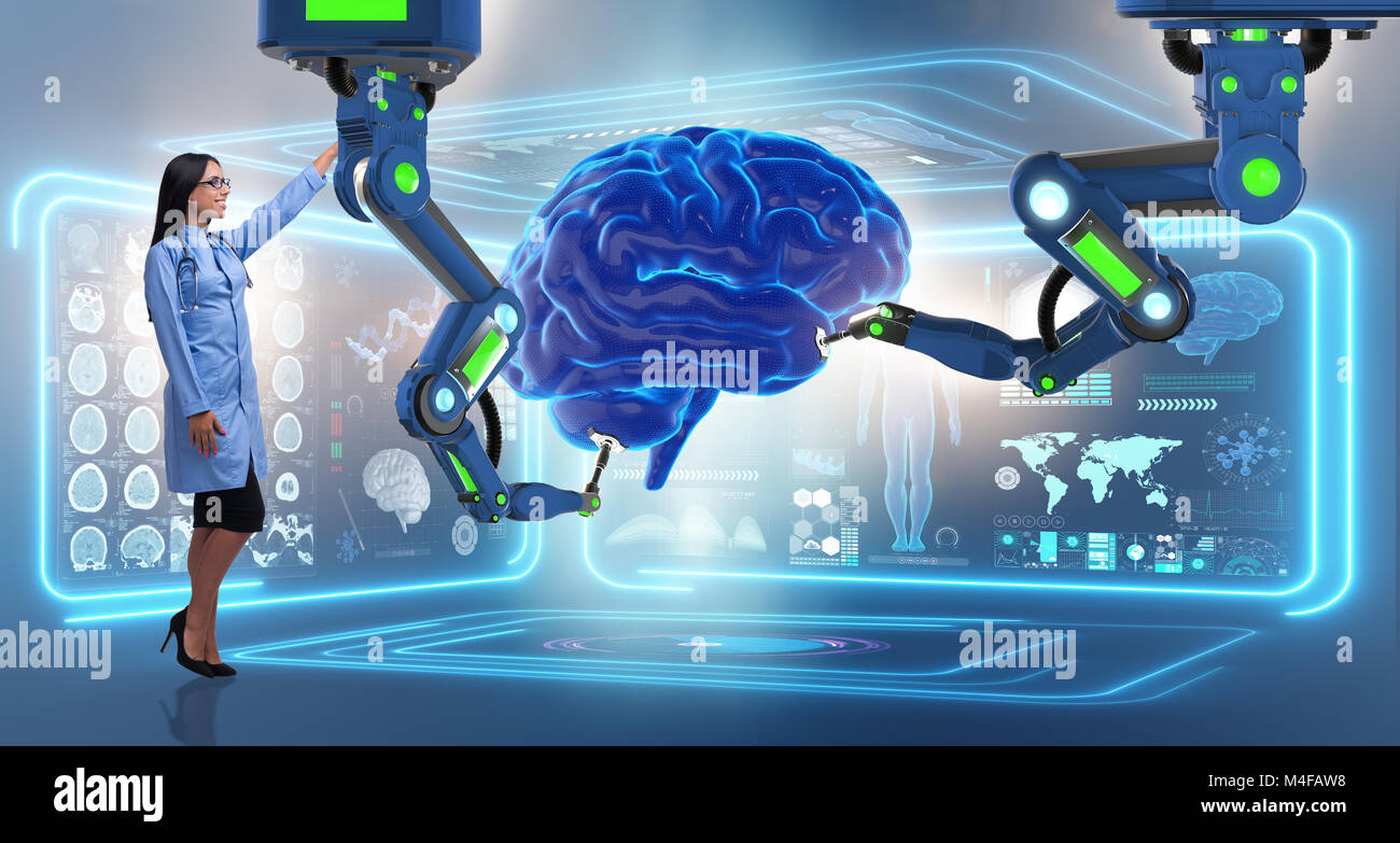 Brain surgery done by robotic arm Stock Photo - Alamy