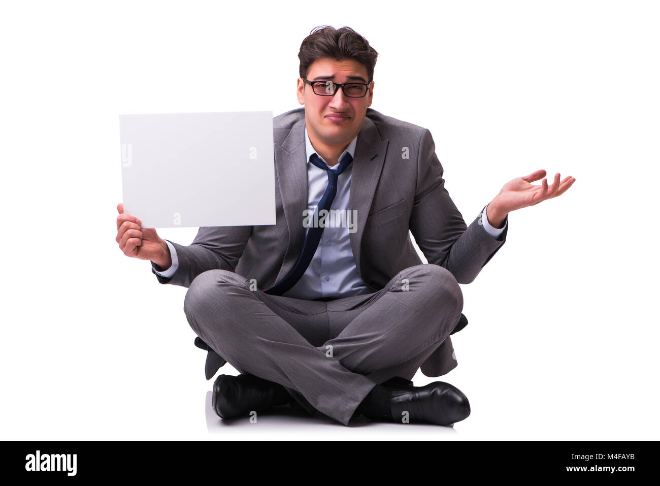 Bankrupt businessman isolated on white background Stock Photo - Alamy