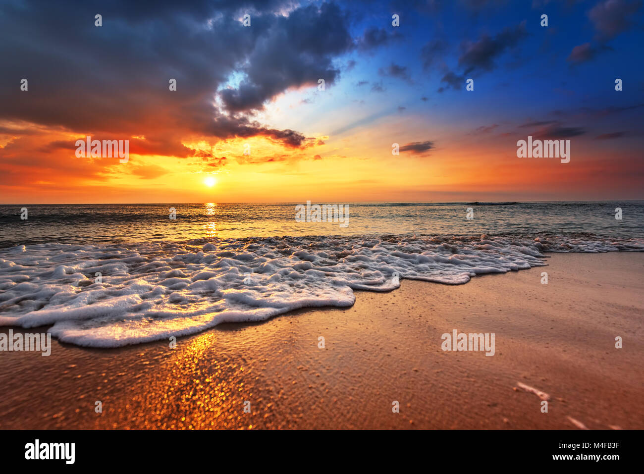Tropical beach at beautiful sunset. Nature background Stock Photo - Alamy
