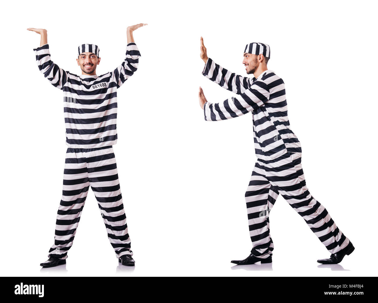 Convict criminal in striped uniform Stock Photo - Alamy
