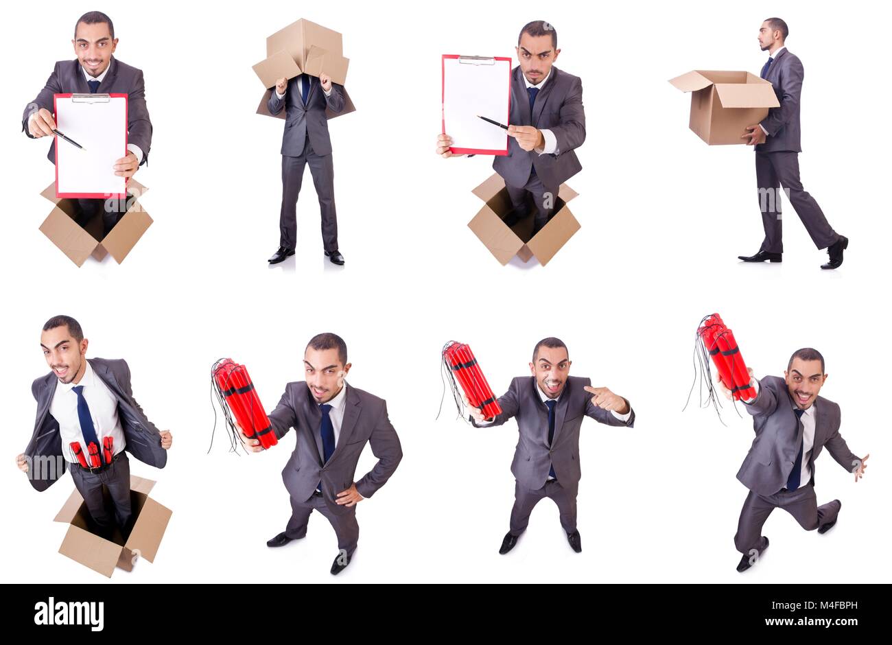 Man thinking standing boxes hi-res stock photography and images - Alamy