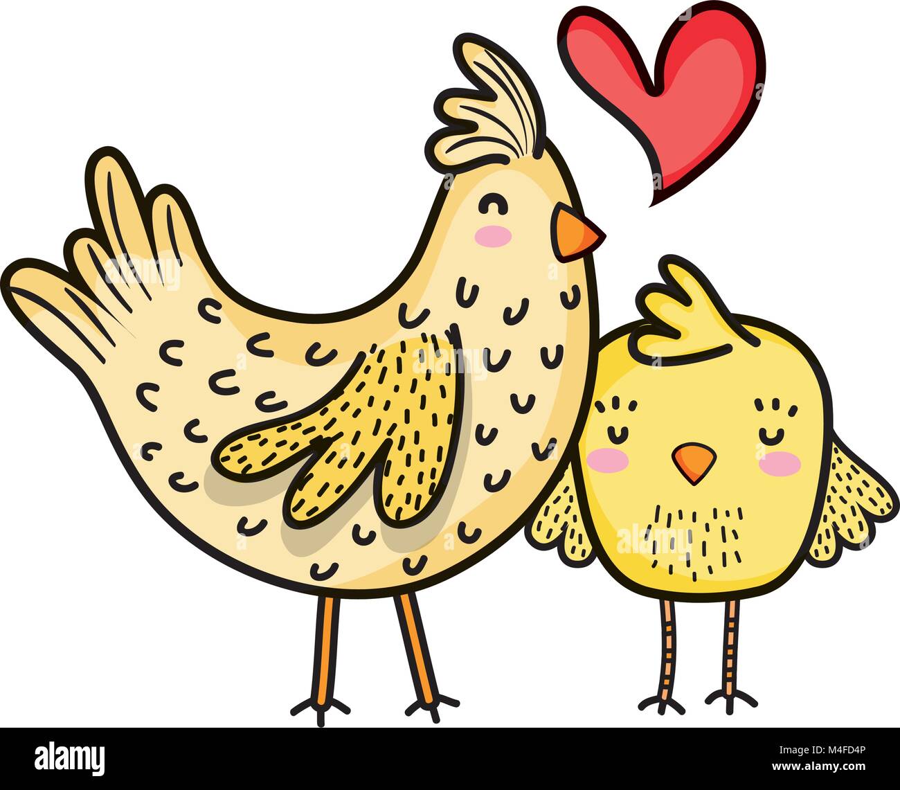 hen and chick love and family together Stock Vector Image & Art - Alamy