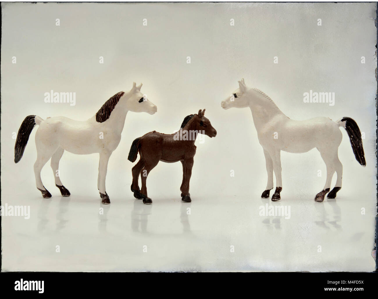 Horses toy models , art-effect image Stock Photo - Alamy