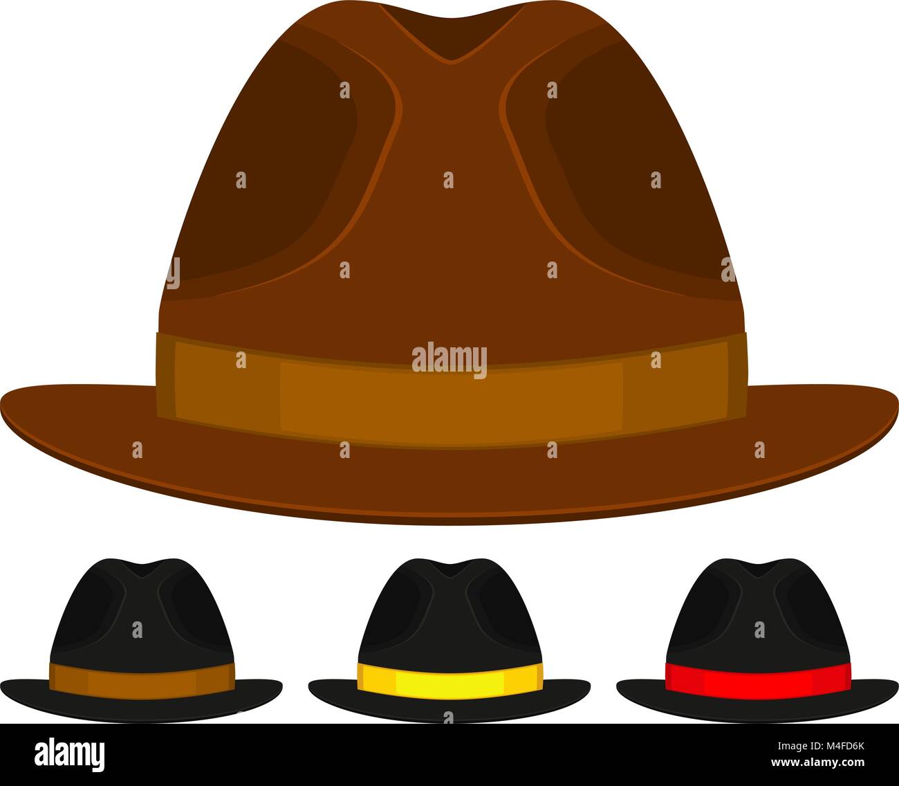 Cartoon icon poster man father dad day hat cap colorful set Stock ...