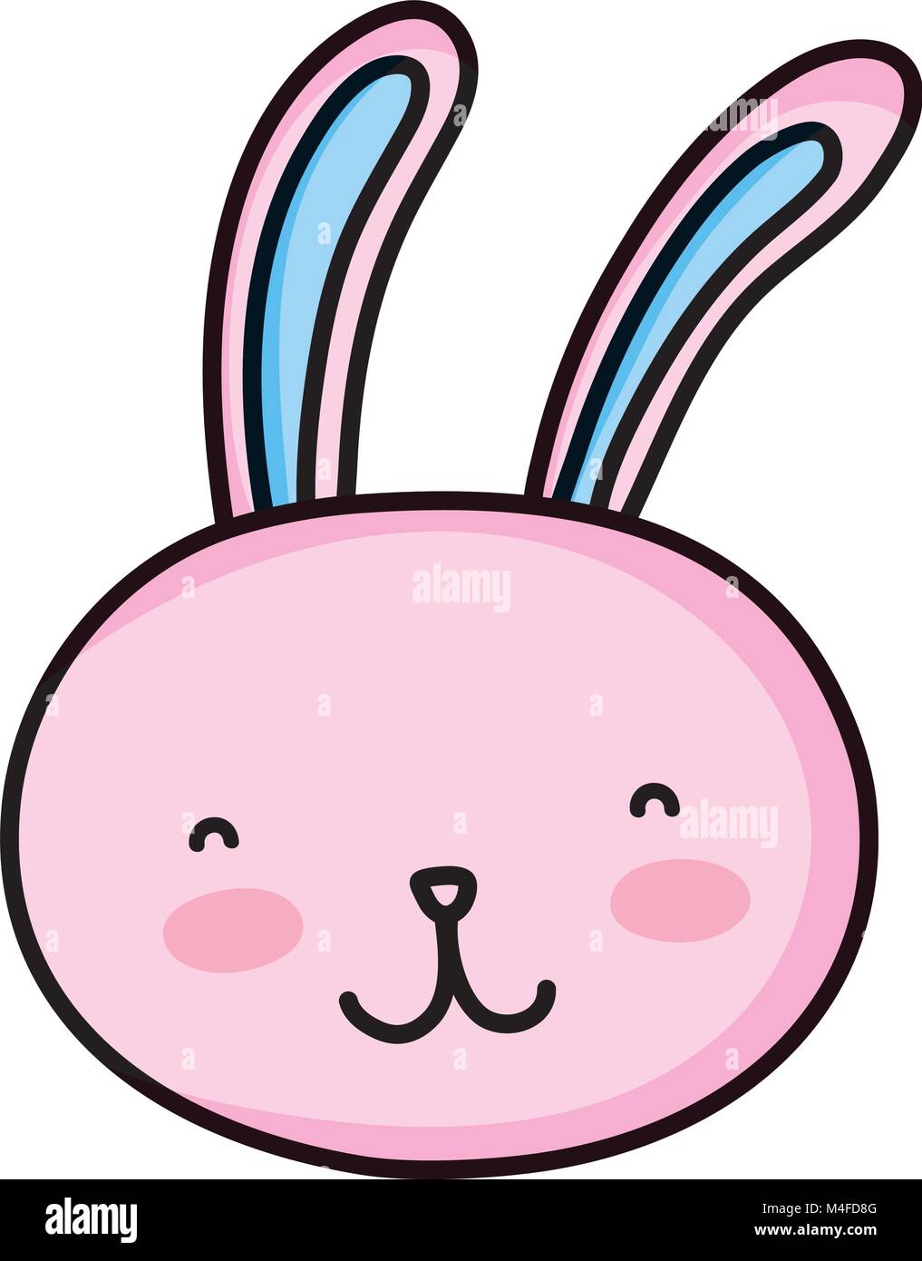 happy rabbit head animal cartoon Stock Vector Image & Art - Alamy