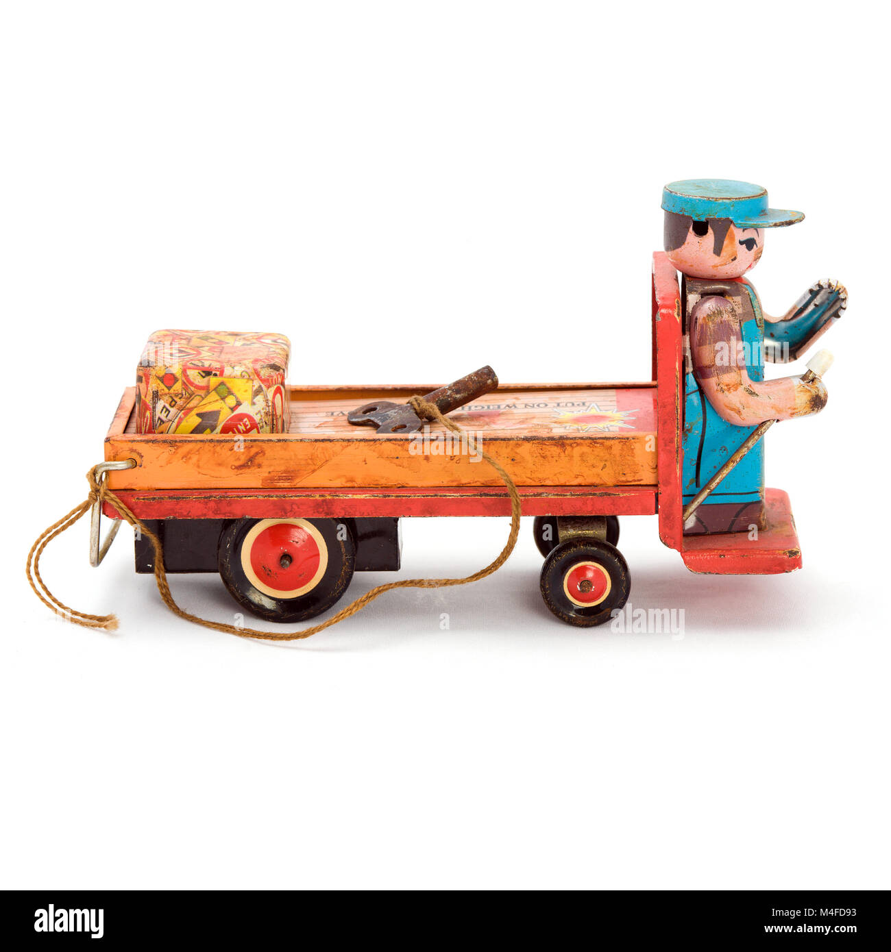 Antique wind-up car with key Stock Photo - Alamy