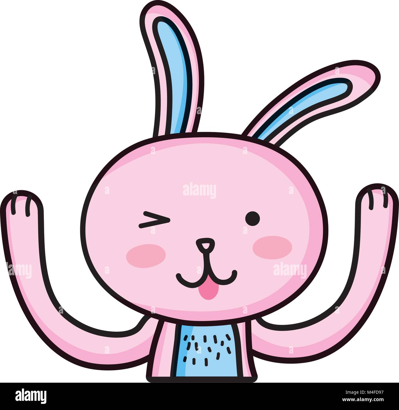 funny rabbit animal cartoon with hands up Stock Vector Image & Art - Alamy