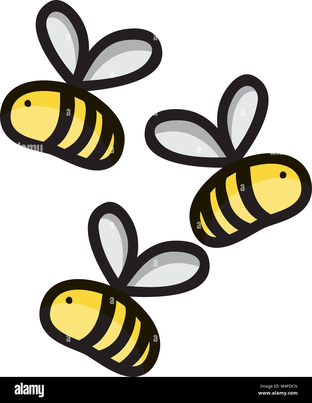Bees fly beehive honey flying Stock Vector Images - Alamy