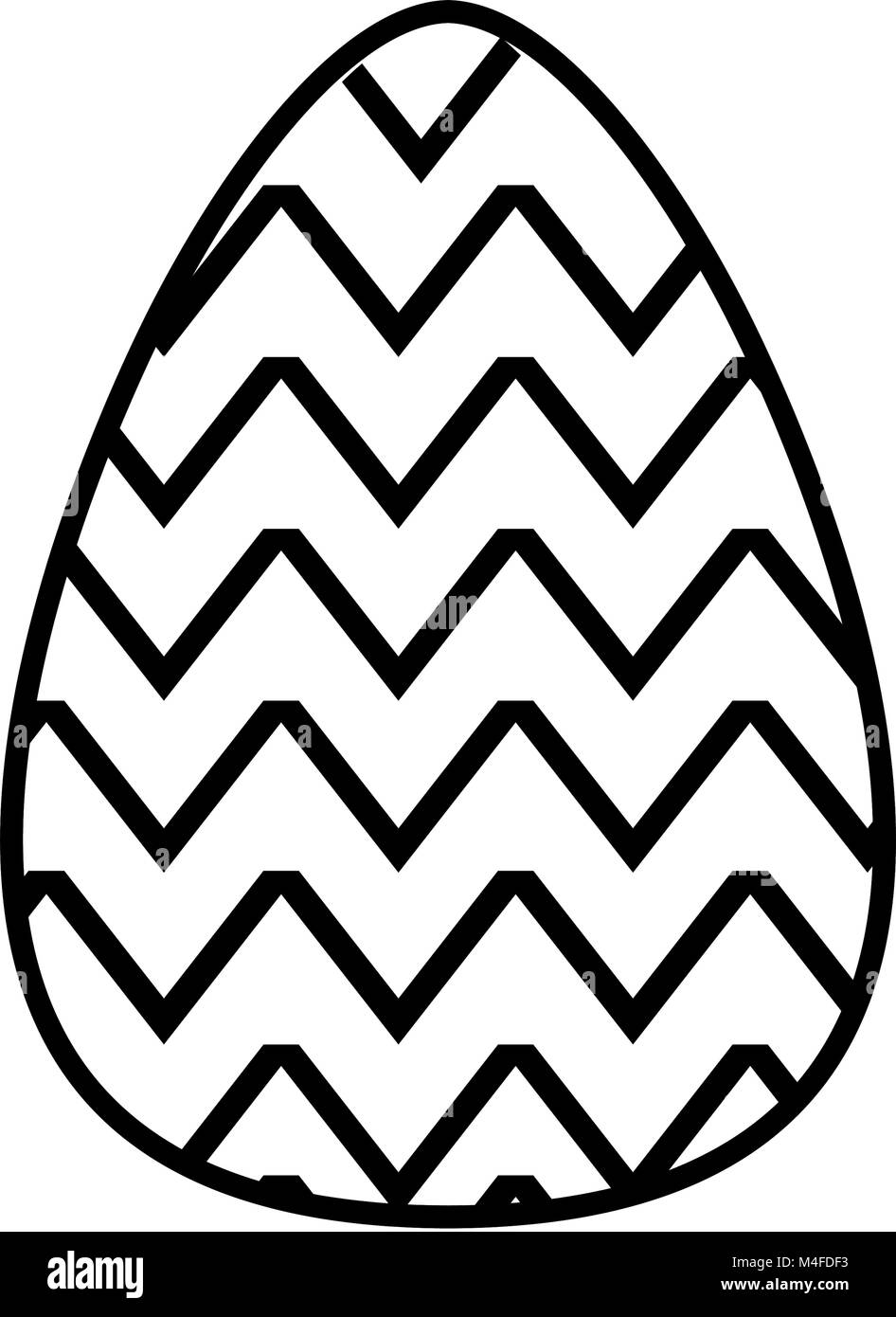 line egg easter with figures decoration to celebration Stock Vector ...