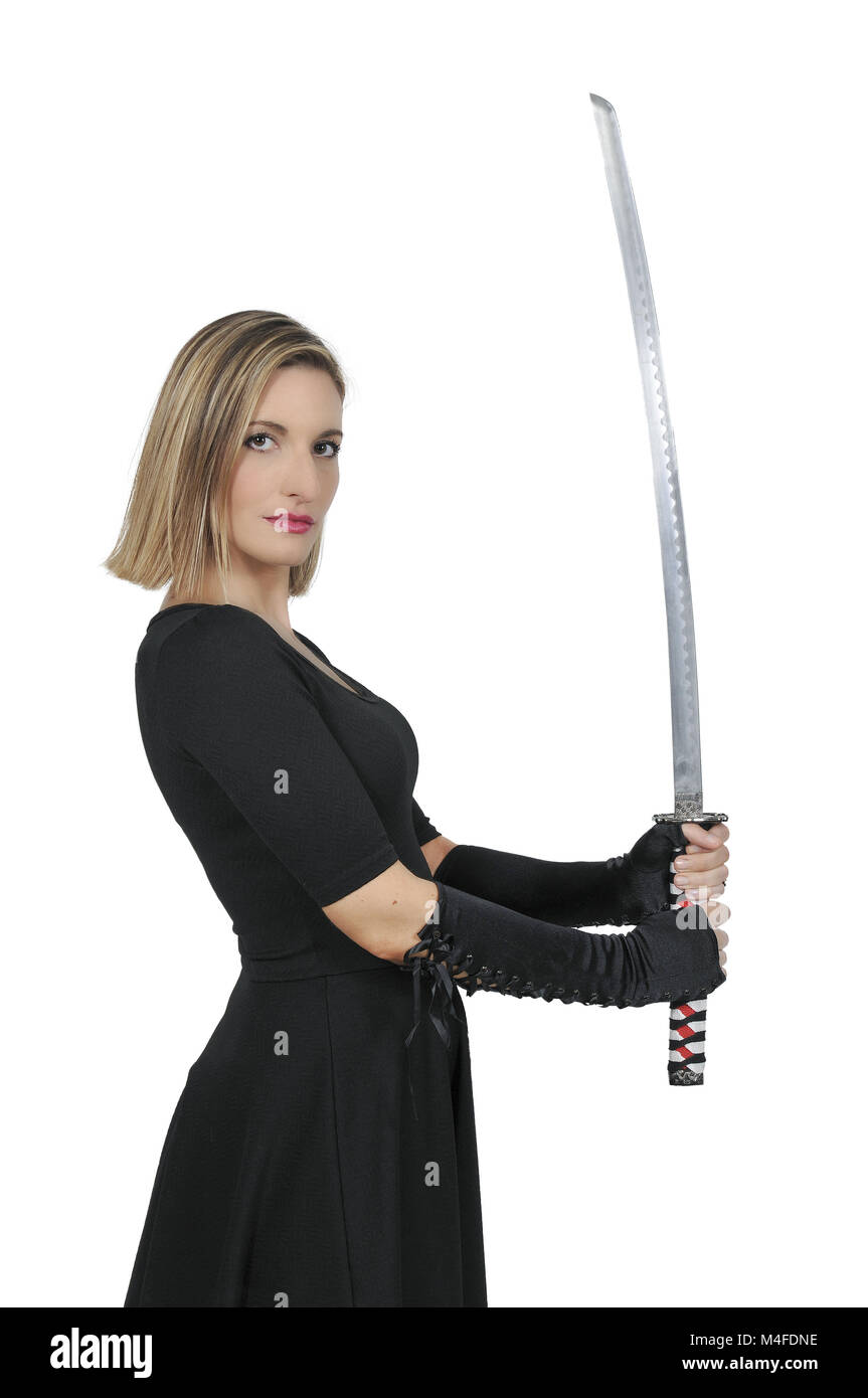 Woman Samurai Swordsman Stock Photo - Alamy