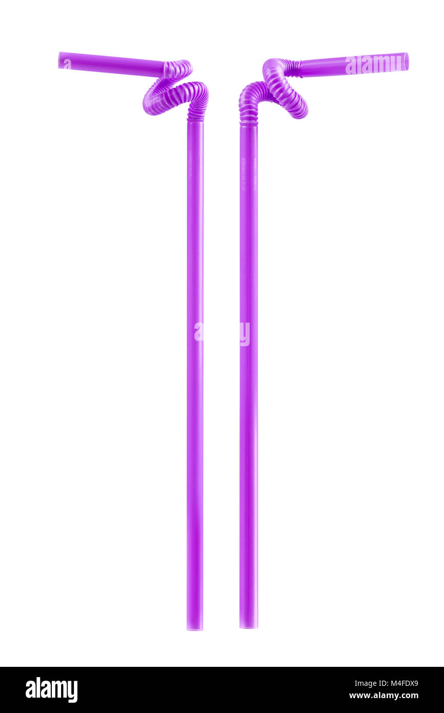 purple drinking straws isolated Stock Photo - Alamy