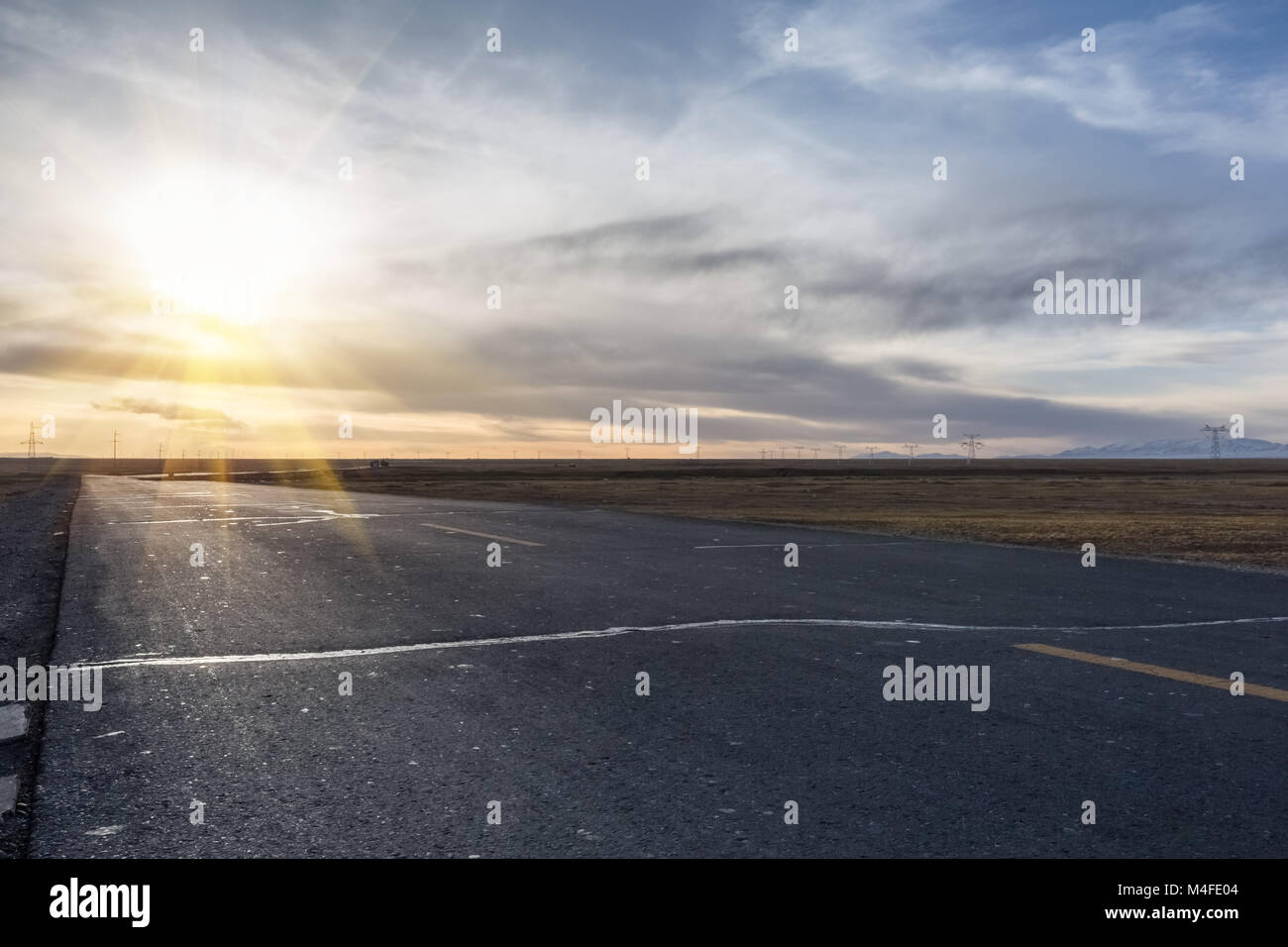 road in sunset Stock Photo - Alamy