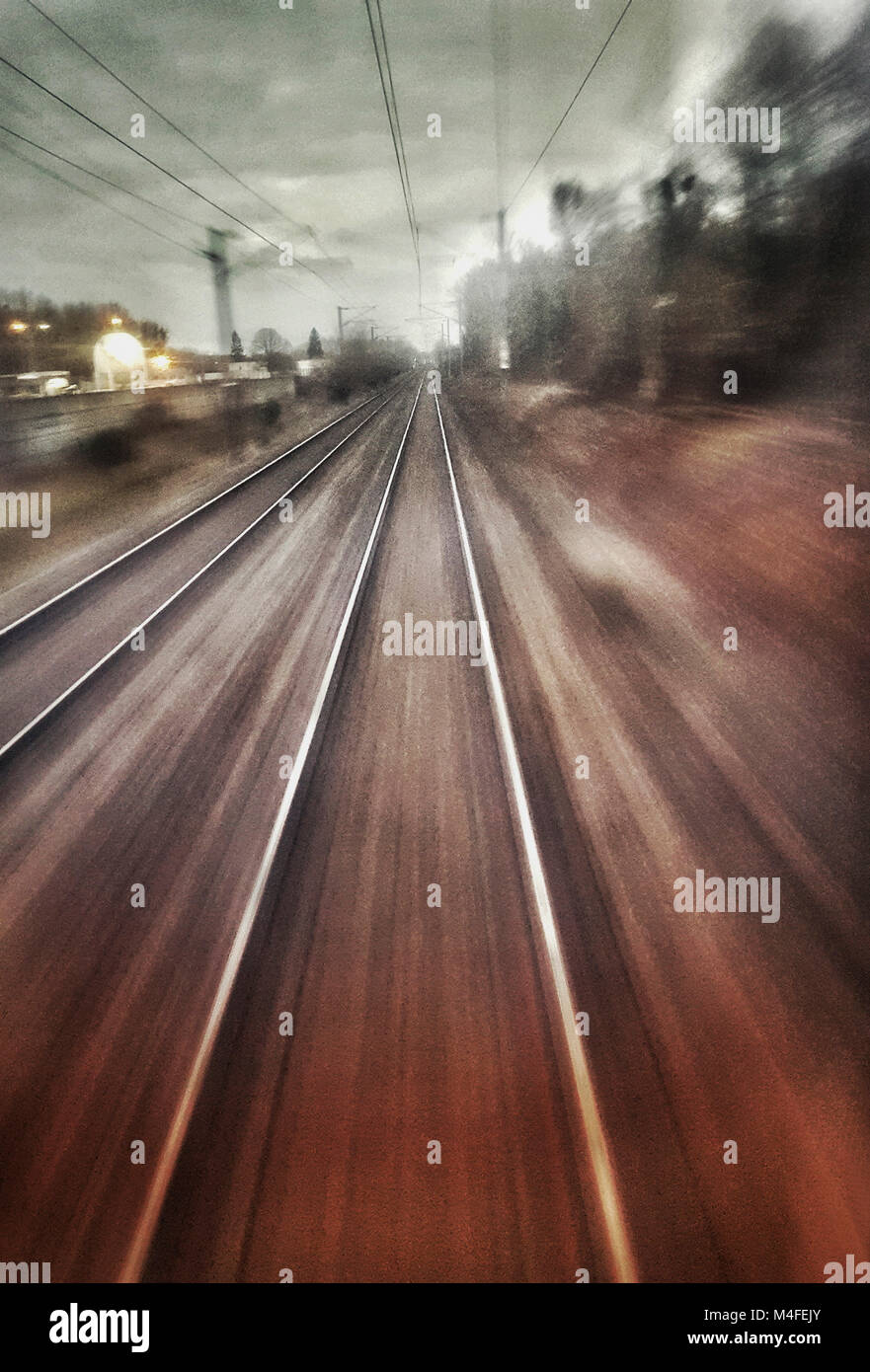 Abstract photo of railroad tracks, France, Europe Stock Photo - Alamy
