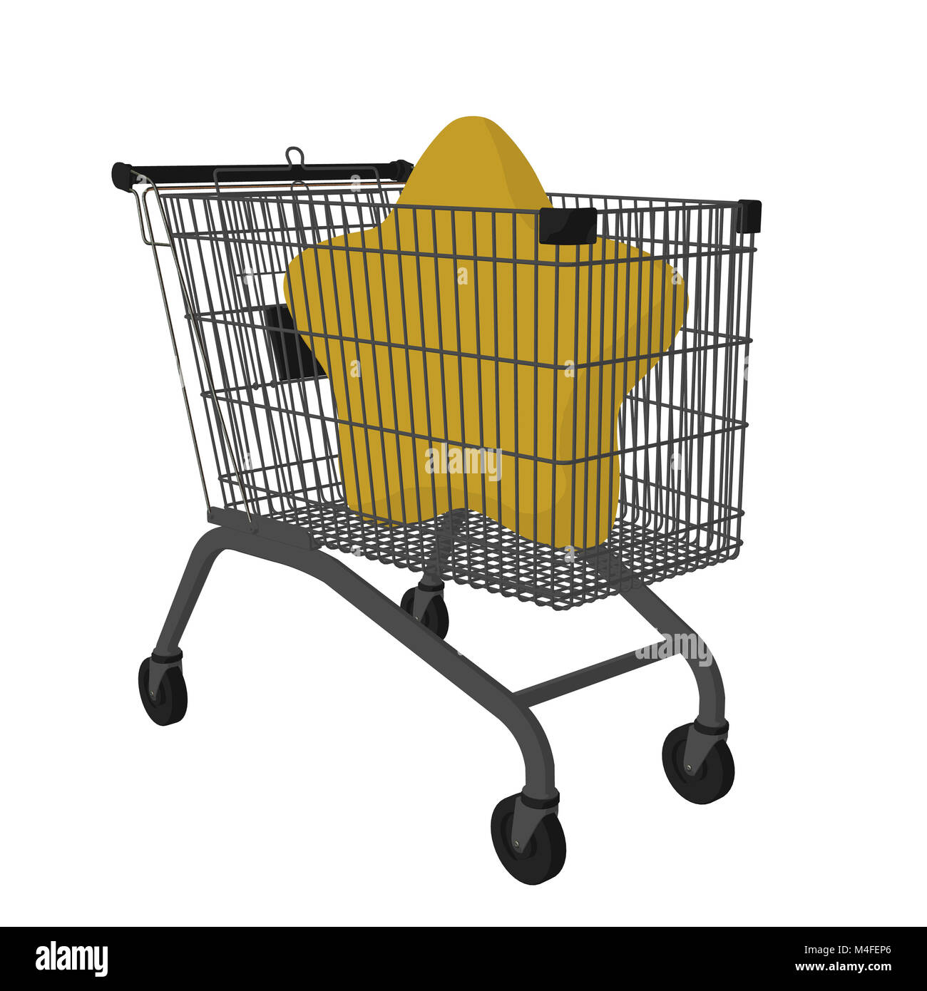 A star in a shopping cart on a white background Stock Photo - Alamy