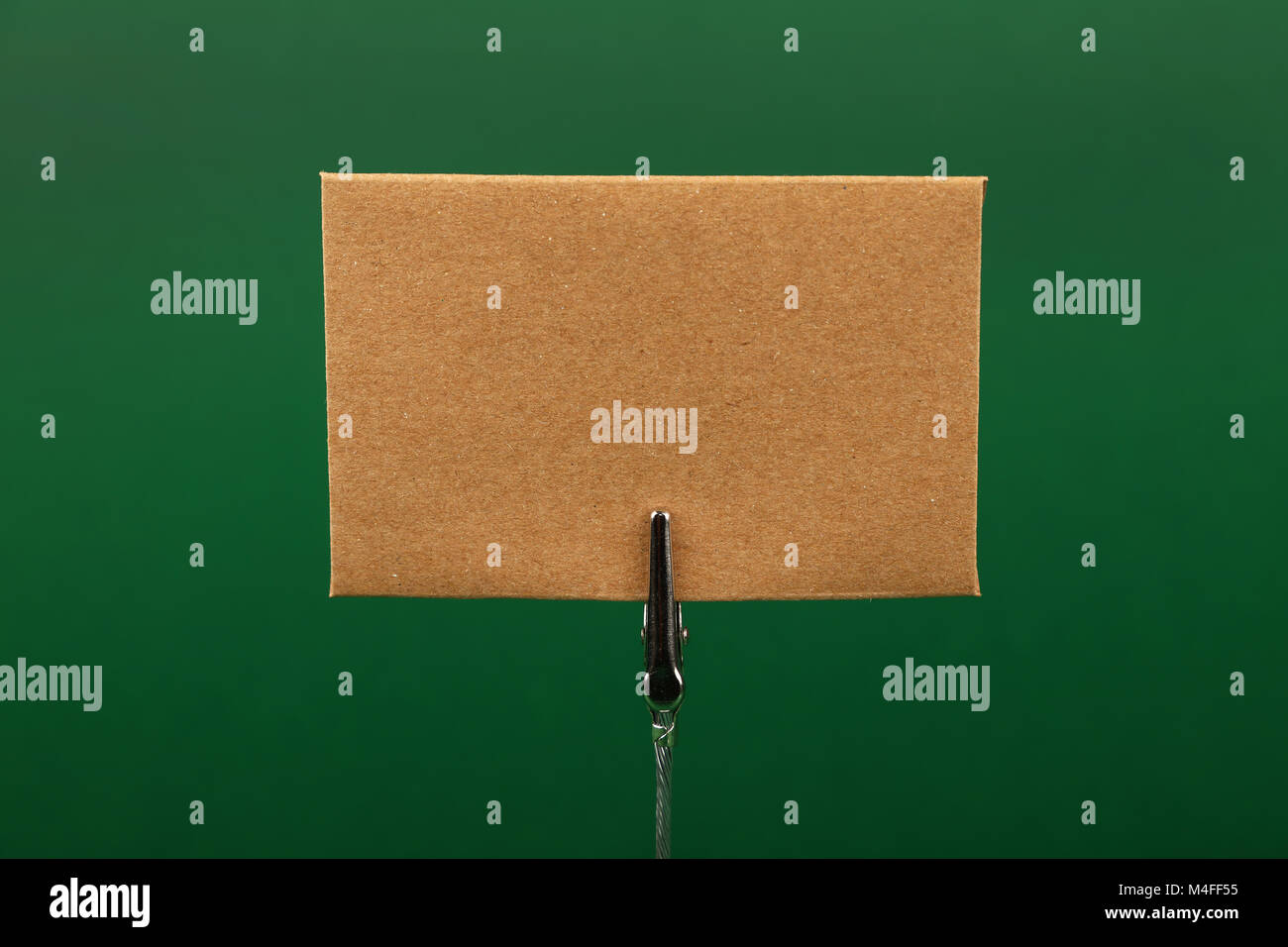 Blank brown kraft cardboard paper parchment sign with copy space on ...