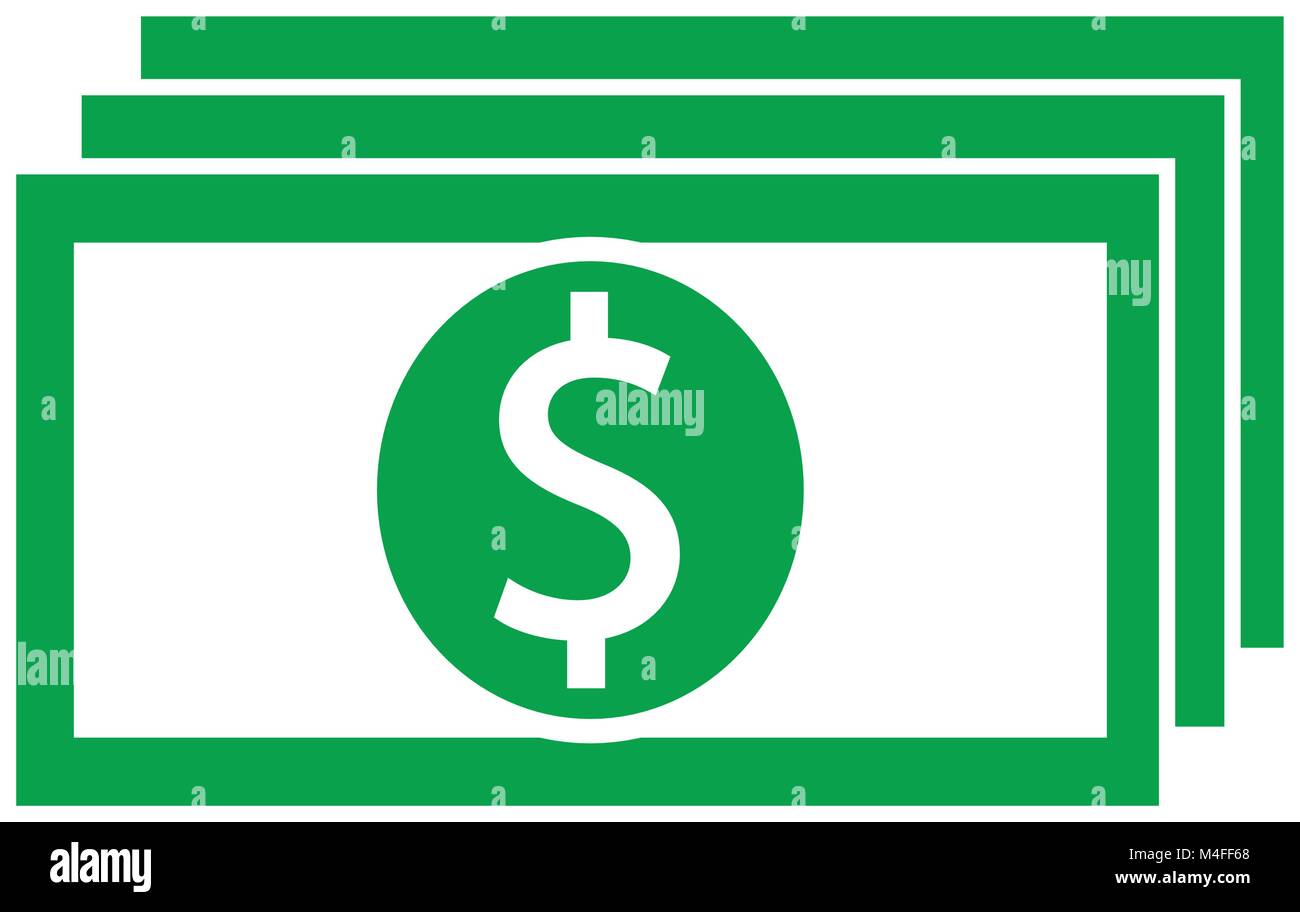 Dollar currency icon or logo vector on a bank note or bill. Symbol for ...