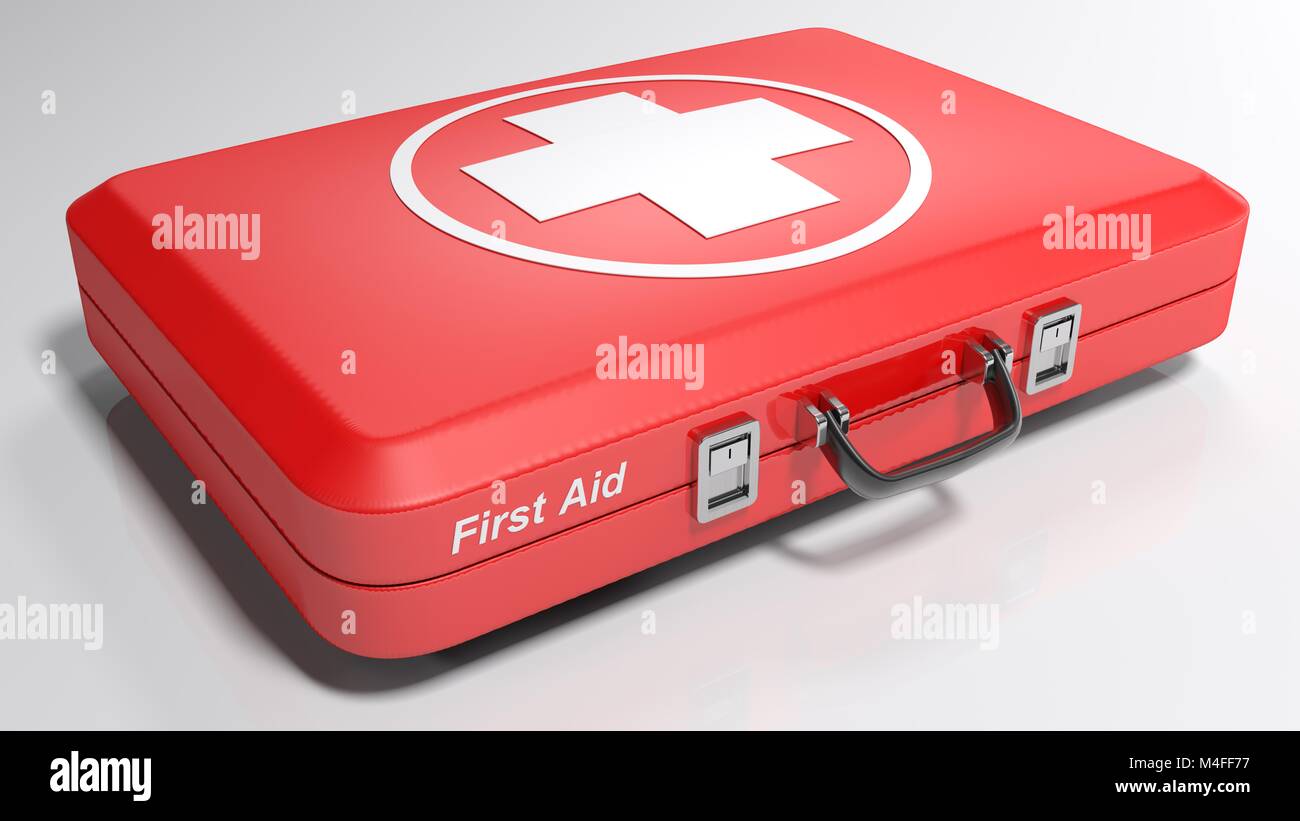 Emergency suitcase - 3D rendering Stock Photo - Alamy