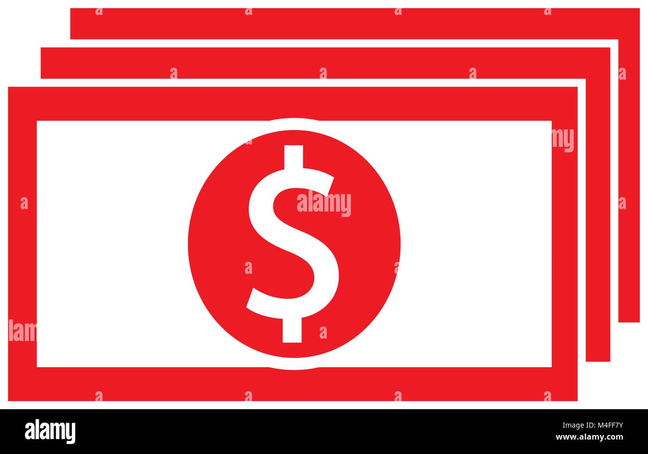 Dollar currency icon or logo vector on a bank note or bill. Symbol for ...