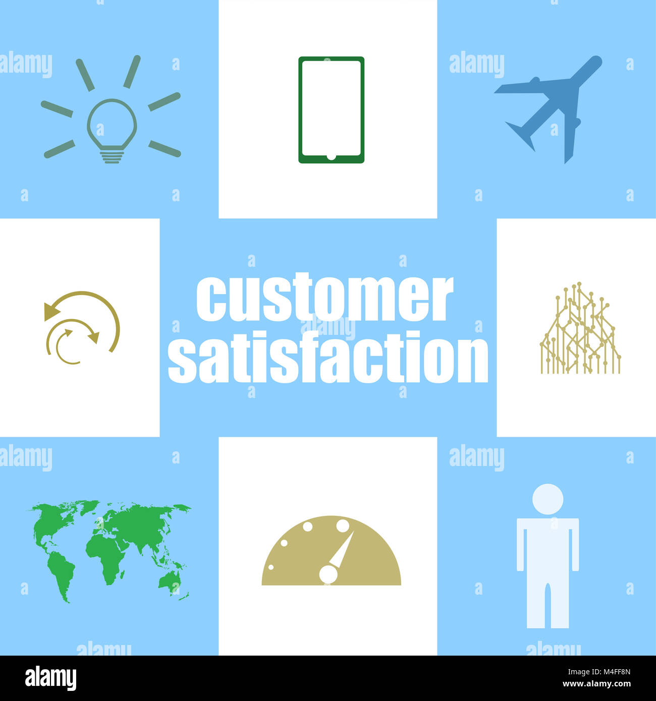 Text Customer satisfaction. Business concept . Infographic Elements ...