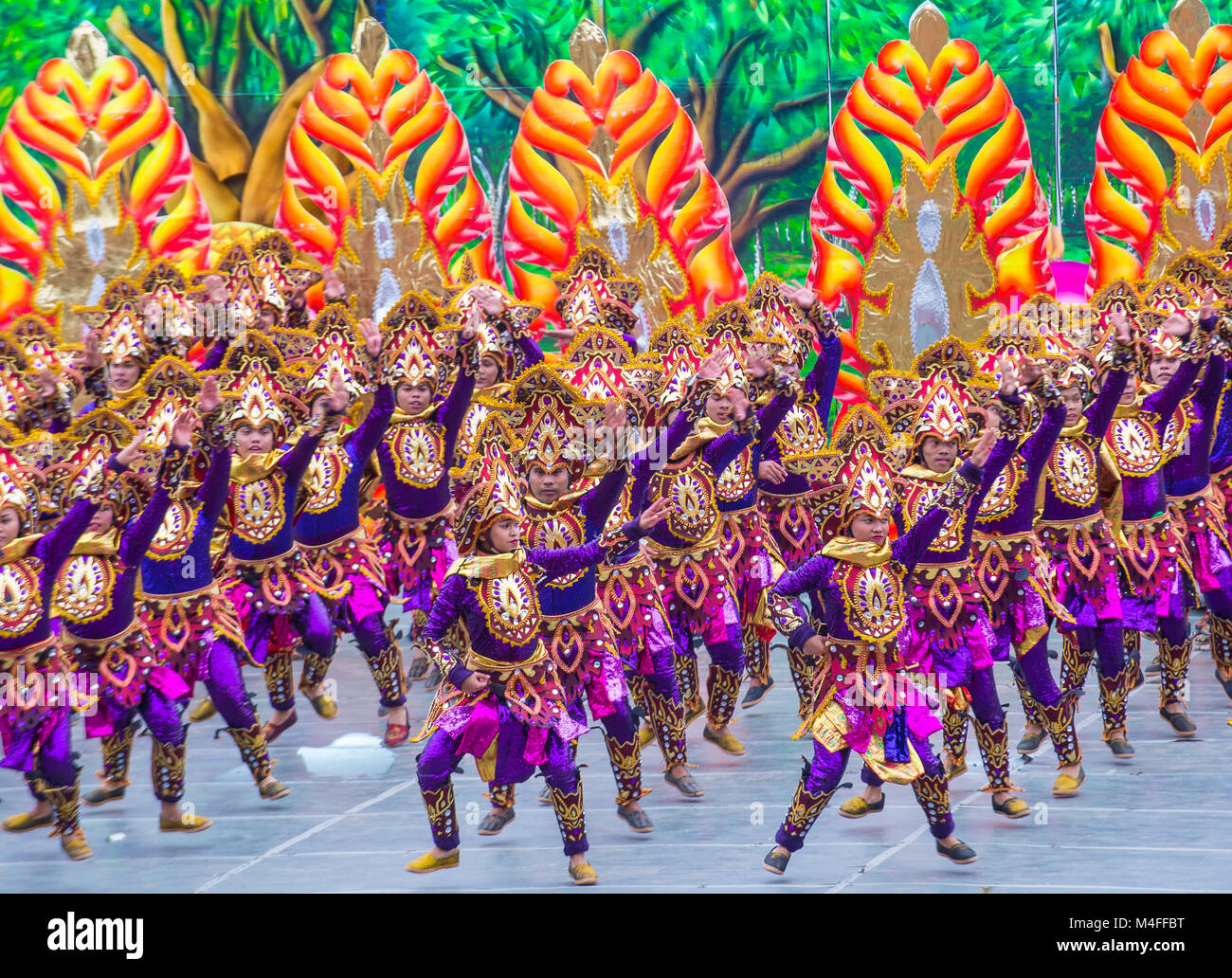 Participants in the Sinulog festival in Cebu city Philippines Stock ...