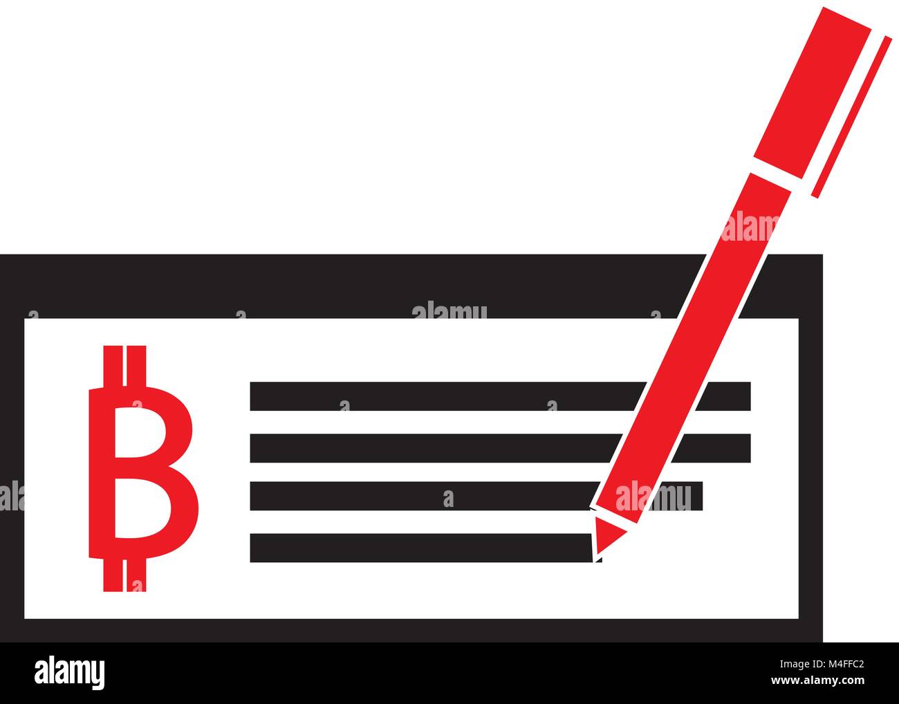 Writing a cheque Stock Vector Images - Alamy