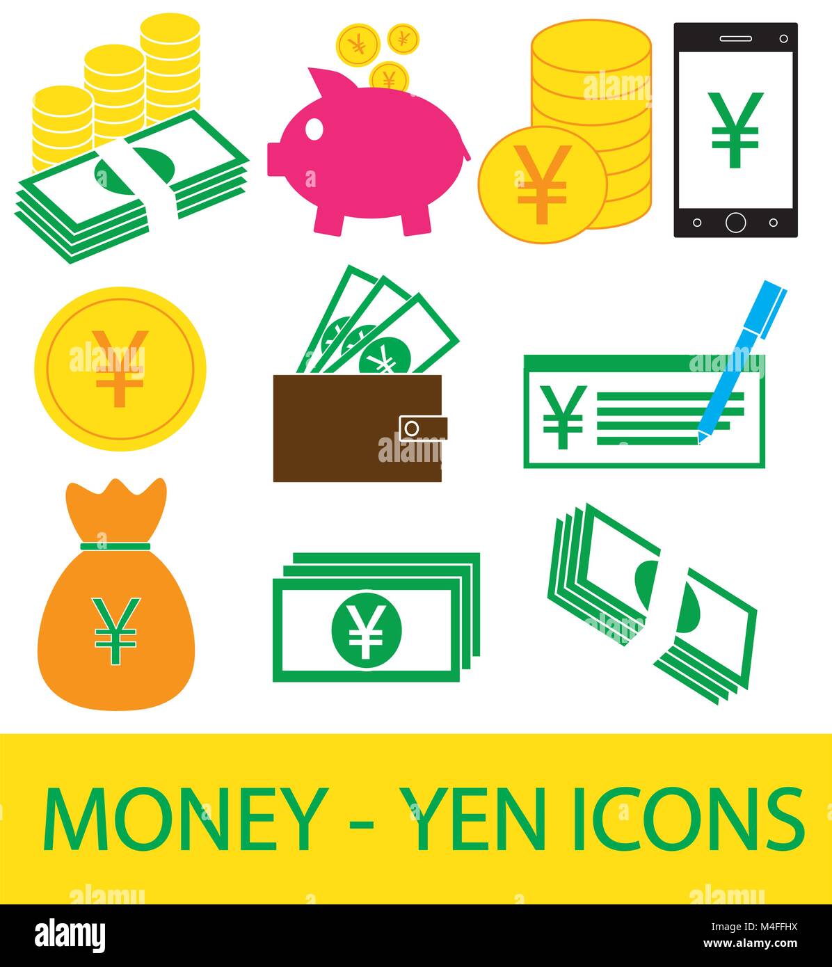 Chinese renminbi coins and bills Stock Vector Images - Alamy
