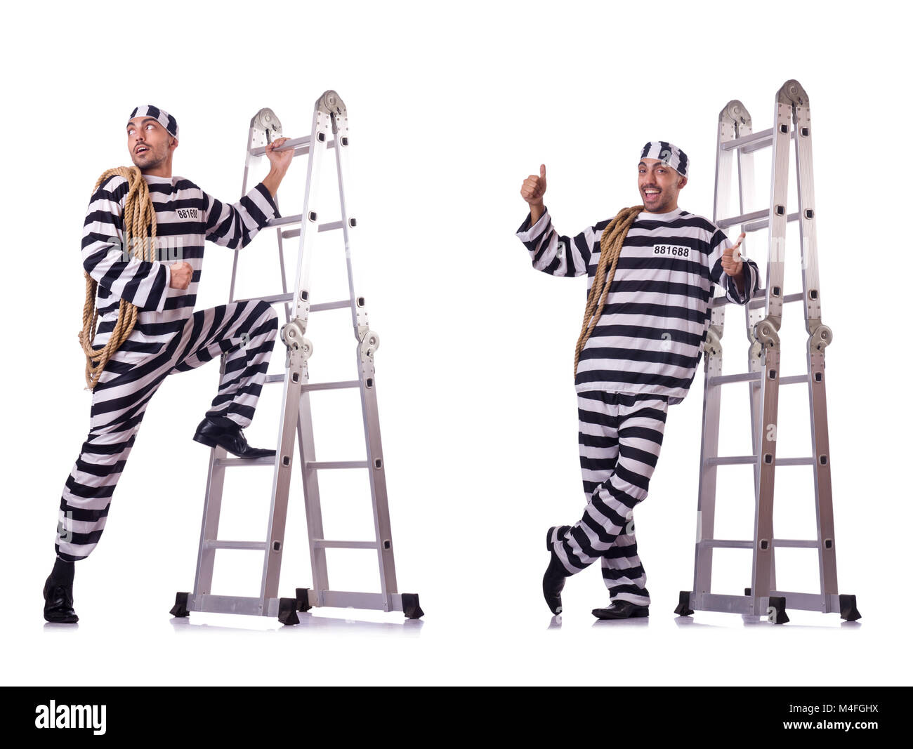 Prison inmate isolated on the white Stock Photo - Alamy