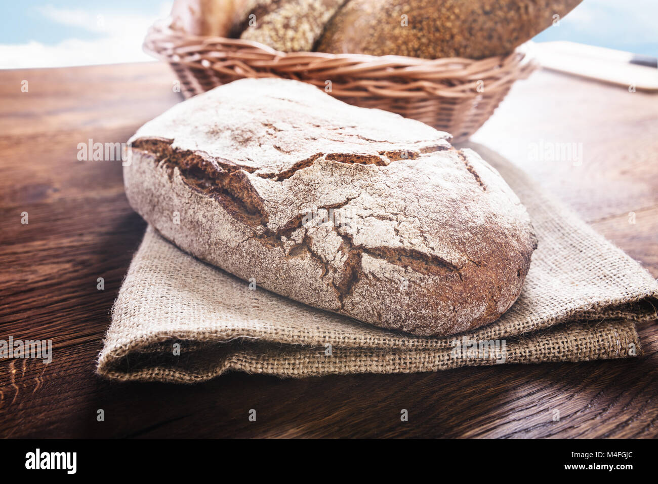 Close-up Of A Freshly Baked Traditional Bread Stock Photo - Alamy