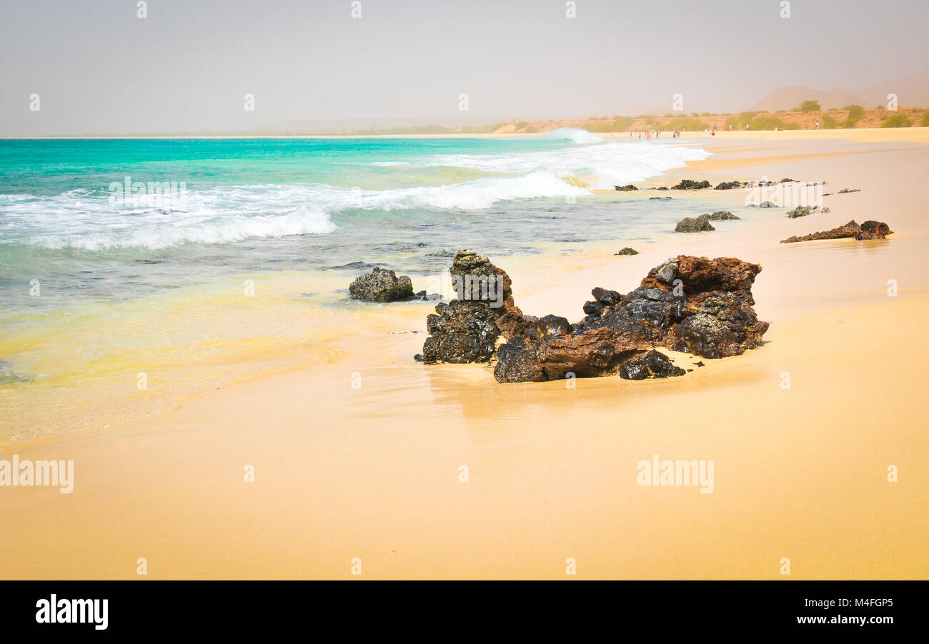 Sea panorama with volcanic rocks in Cape Verde Stock Photo - Alamy