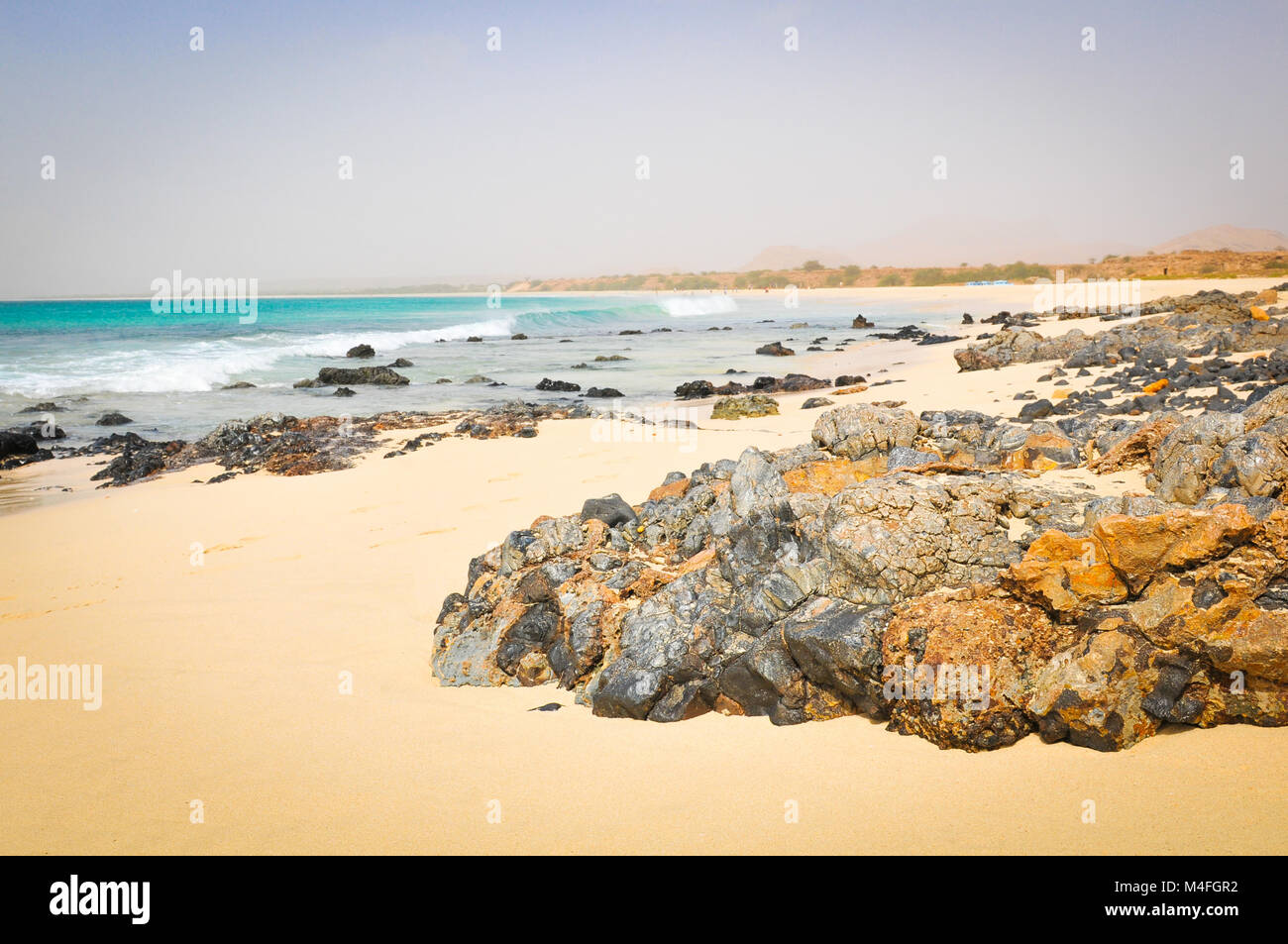Sea panorama with volcanic rocks in Cape Verde Stock Photo - Alamy