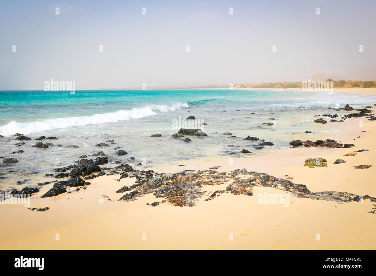 Sea panorama with volcanic rocks in Cape Verde Stock Photo - Alamy