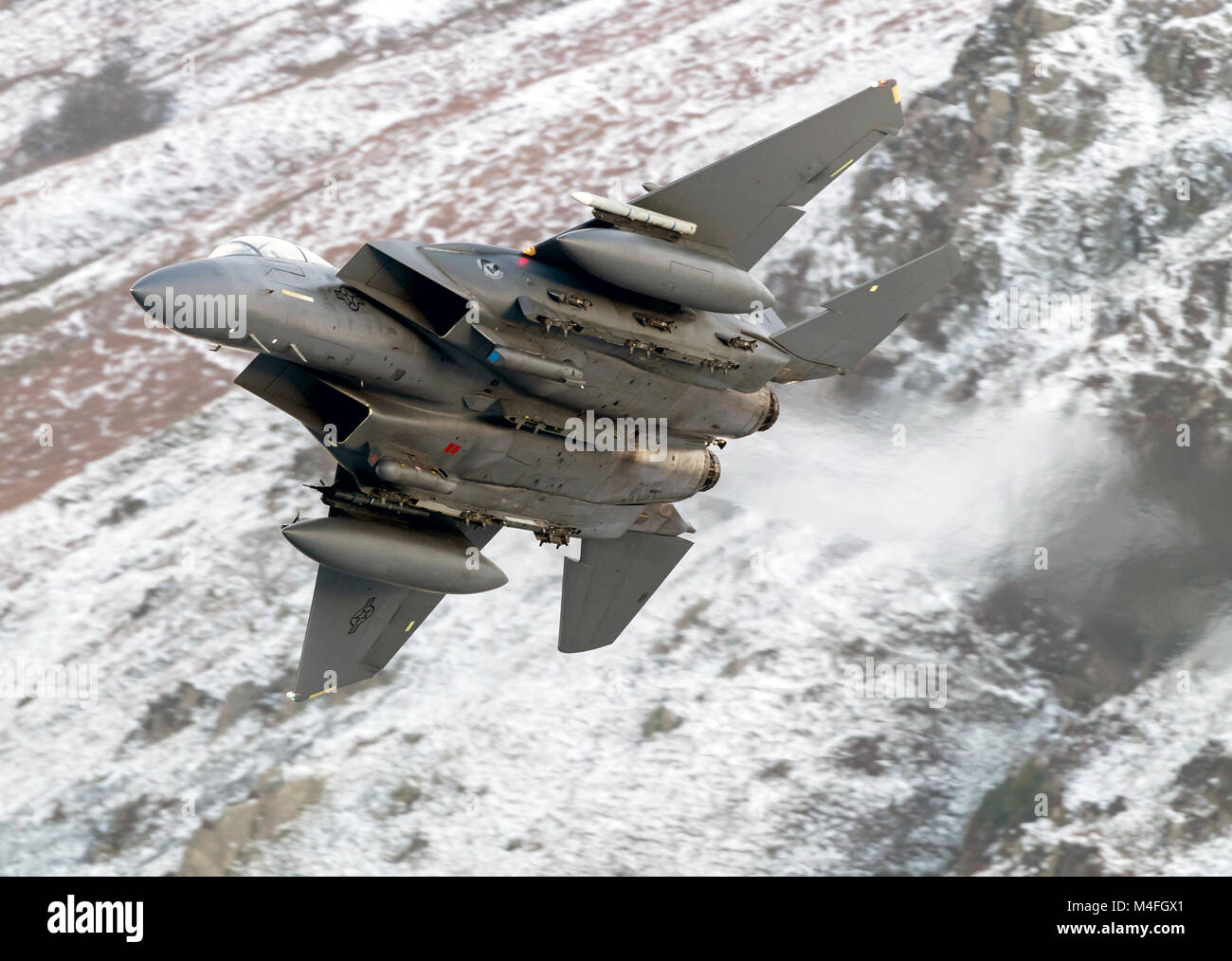 USAF F-15E Strike Eagle from the 48th Fighter Wing low level flying ...