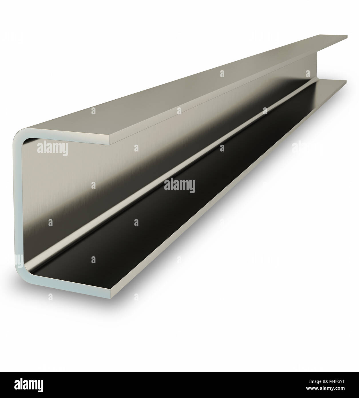 Steel channel beam isolated on white background. 3D rendering Stock ...