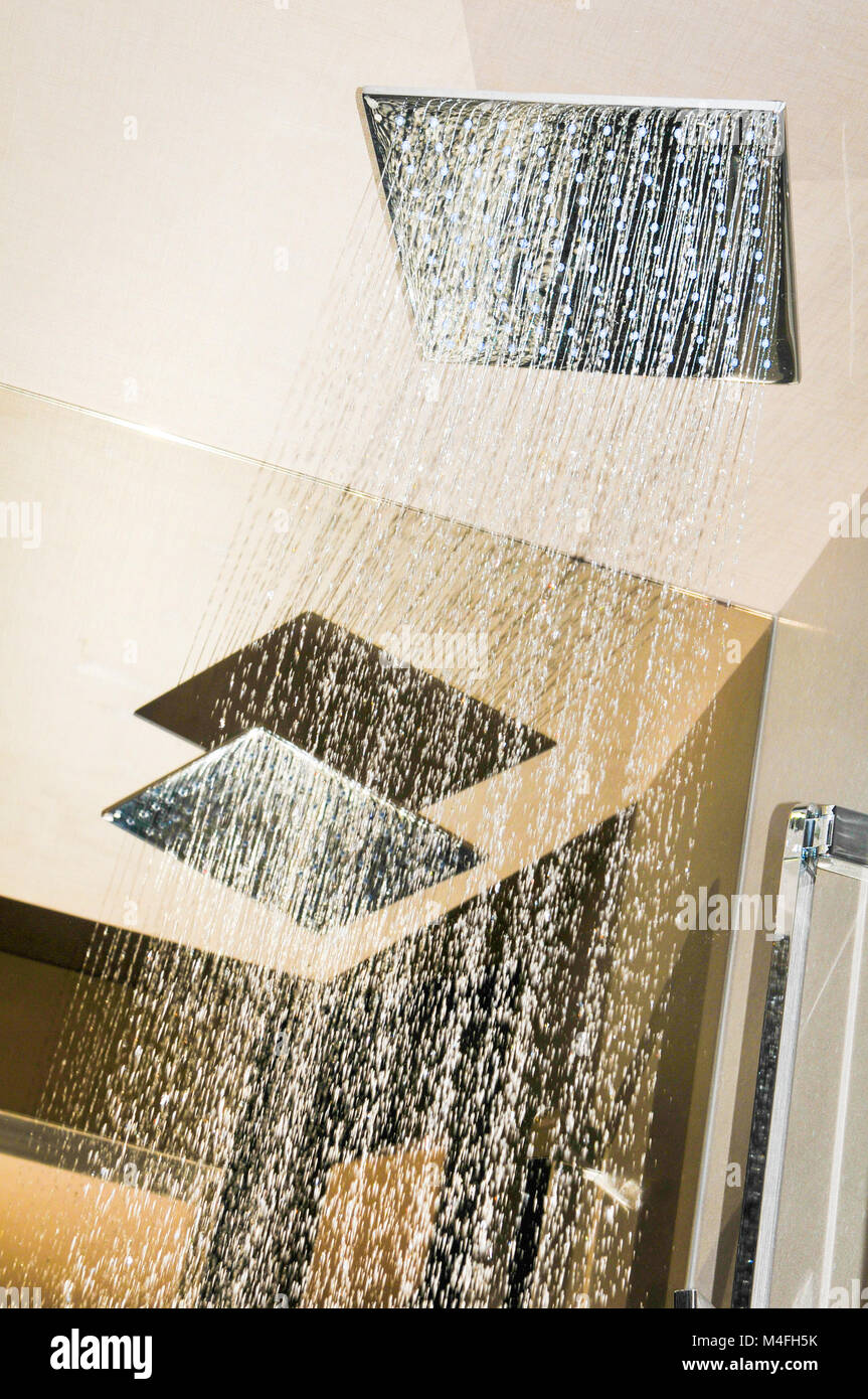 Detail of modern ceiling shower Stock Photo - Alamy