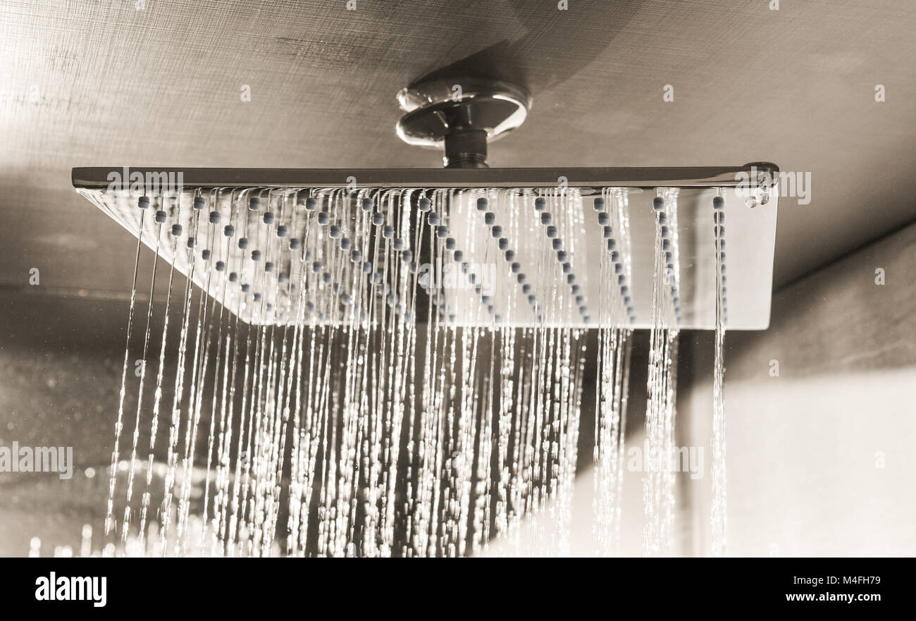 Detail of modern ceiling shower Stock Photo - Alamy