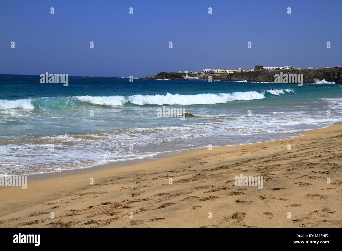 Scenic view El Cotillo beach on Fuerteventura, Canary Islands Stock ...
