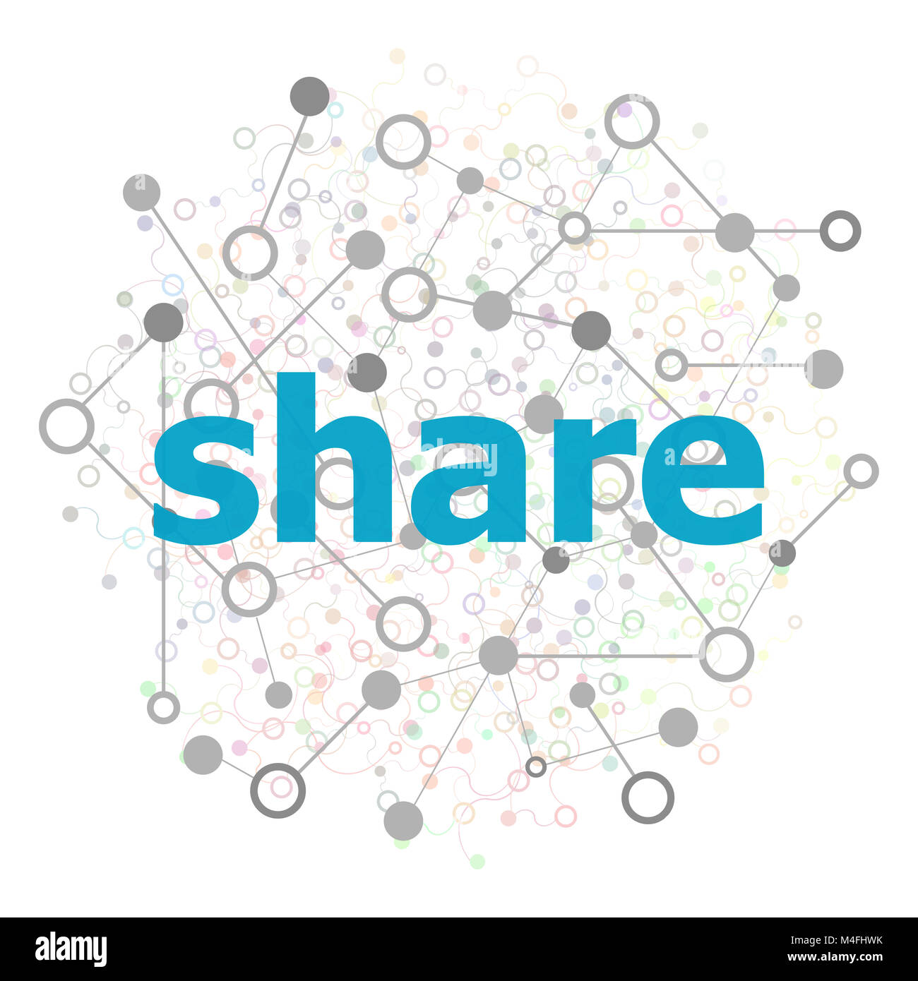 Text Share. Web design concept. Connecting dots and lines Stock Photo ...